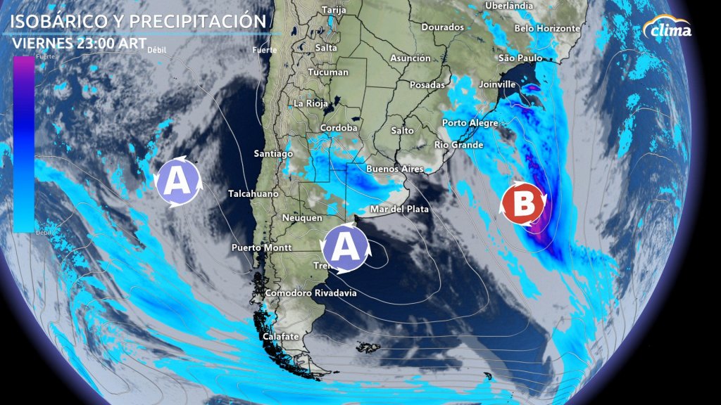 Chaparrones se mueven desde el centro hasta Buenos Aires | Clima.com