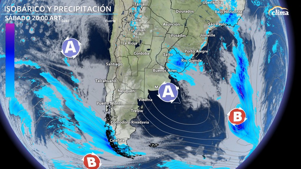 Chaparrones se mueven desde el centro hasta Buenos Aires | Clima.com