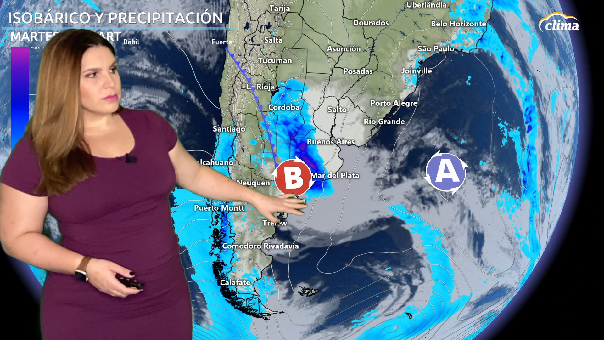 Argentina: Chaparrones y algunas tormentas por frente frío | Clima.com