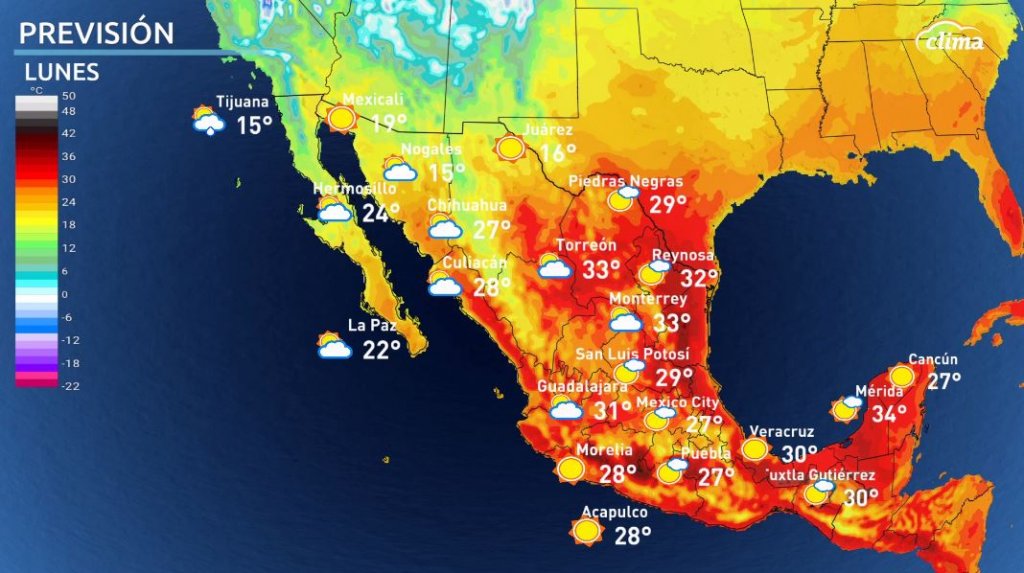 Calor intenso para el noreste, más de 40 grados en Monterrey | Clima.com