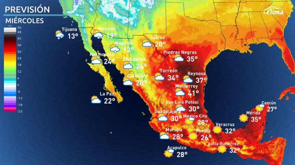Calor intenso para el noreste, más de 40 grados en Monterrey | Clima.com